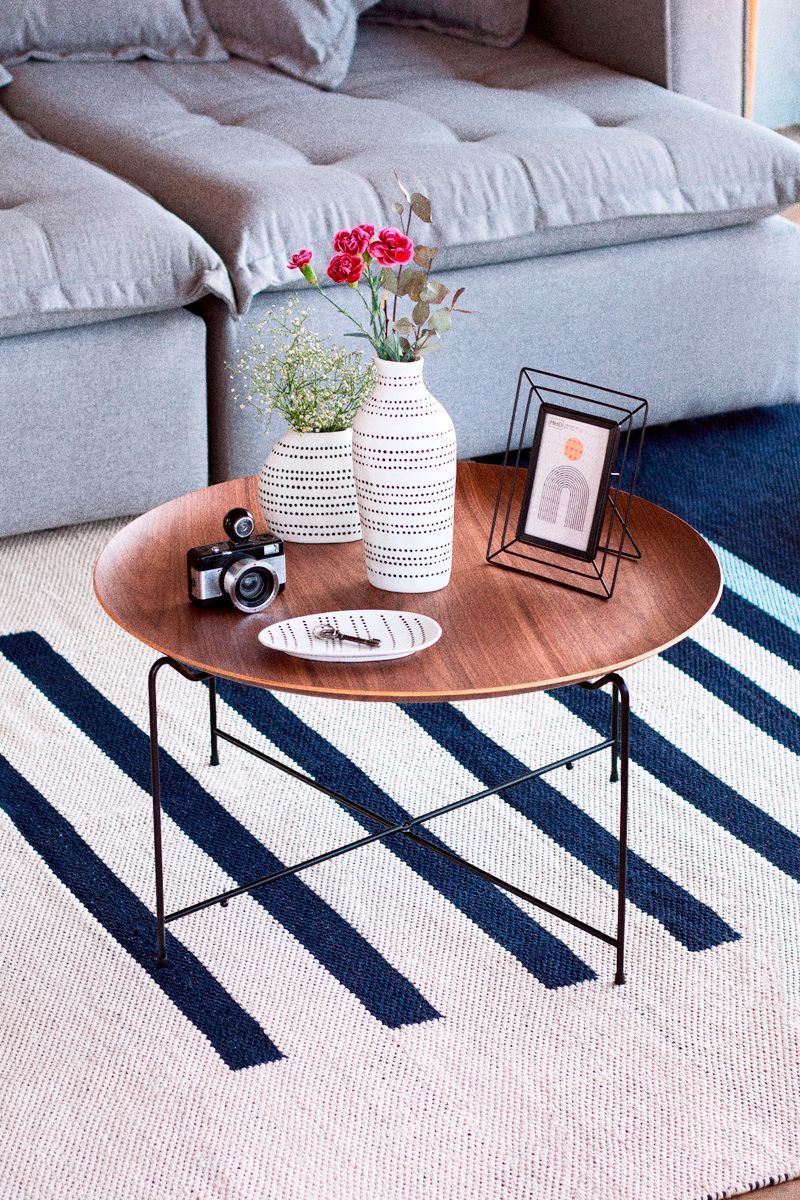 Mesa de centro madeira e metal - Imaginarium